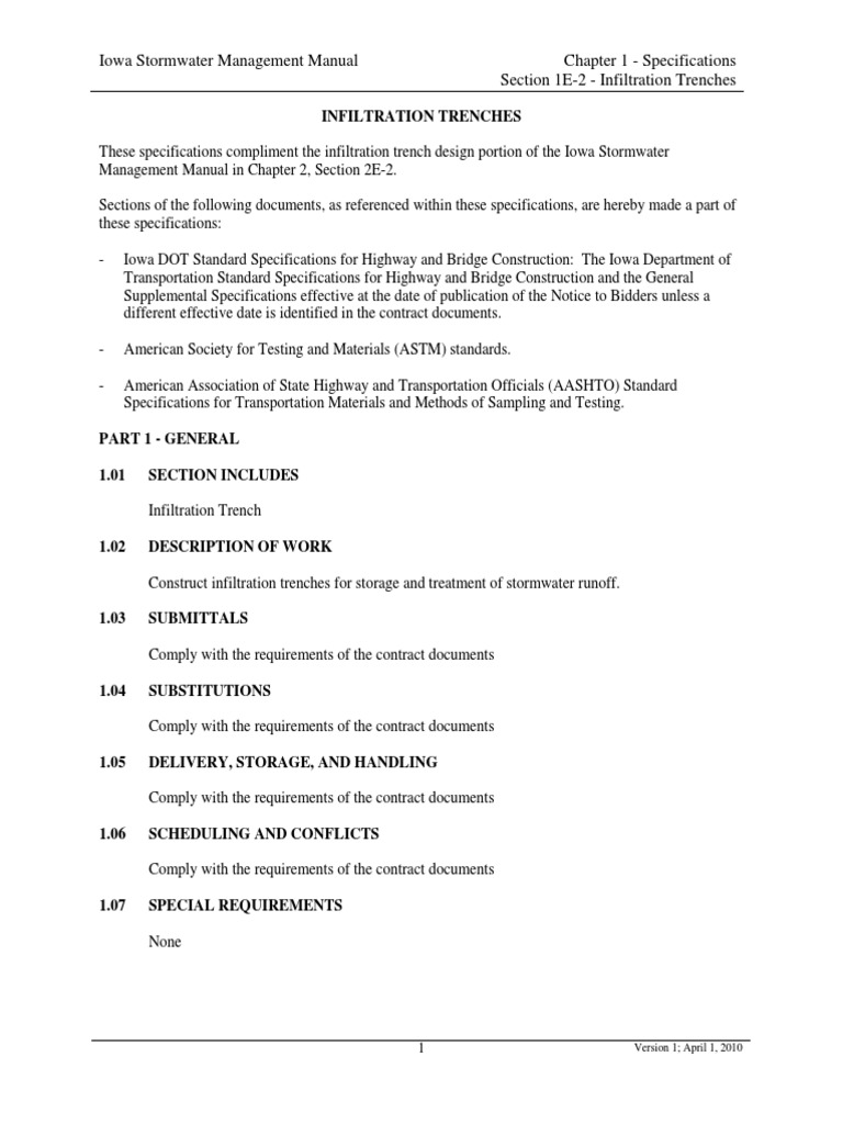 Iowa Stormwater Management Manual Chapter 1 - Specifications Section 1E ...