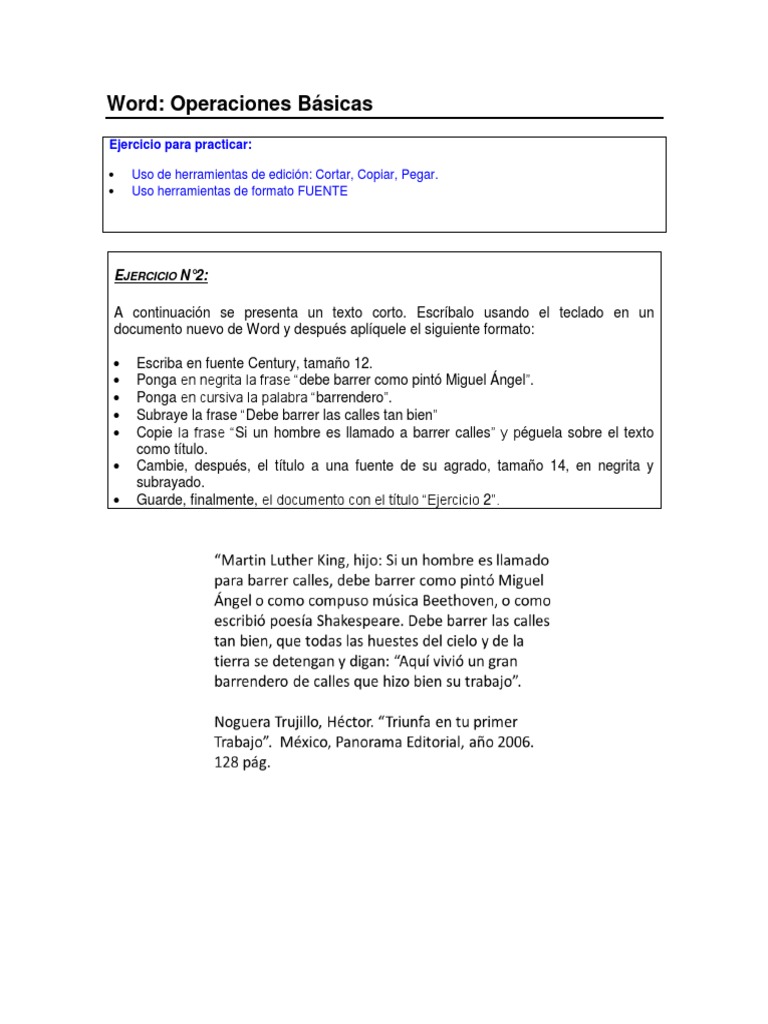 Taller Ejercicios Basicos de Word | PDF