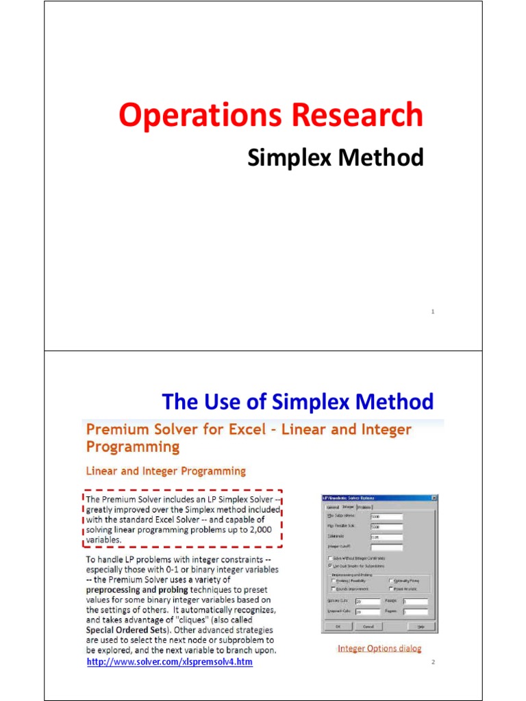 Operations Research: Simplex Method | PDF | Mathematical Optimization ...