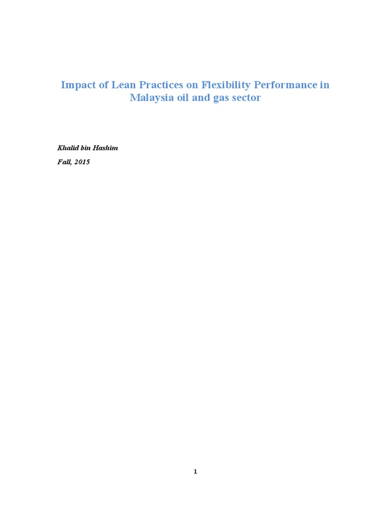 Lean Manufacturing and Performance in Oil and Gas Sector Malaysia | PDF ...