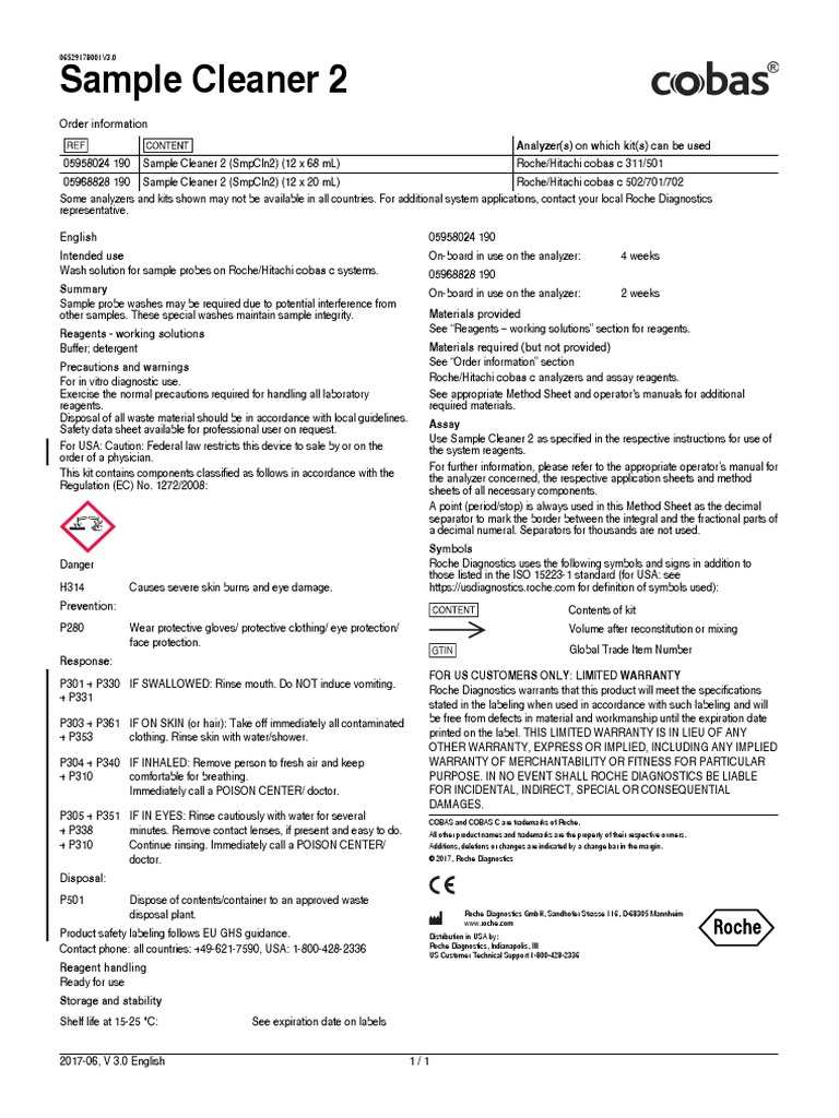 Insert - Sample Cleaner 2.06529178001.V3.En | PDF | Shelf Life | Clothing