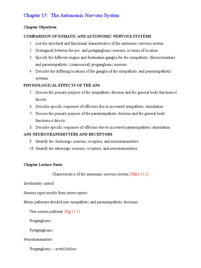 Autonomic Nervous System | PDF | Autonomic Nervous System | Acetylcholine