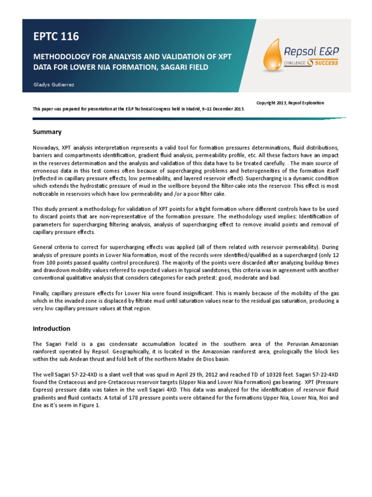 EPTC 116: Methodology For Analysis and Validation of XPT Data For Lower ...
