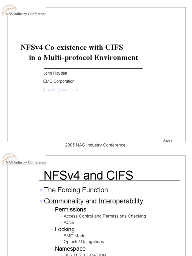 Nfsv4 Co-Existence With Cifs in A Multi-Protocol Environment | PDF | Utility Software | Computer ...