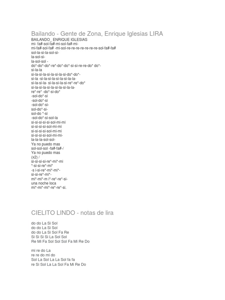 Notas en Lira | PDF | Canciones escritas | Musica Norteamericana
