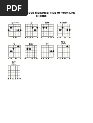 Guitar Chords For Time Of Your Life