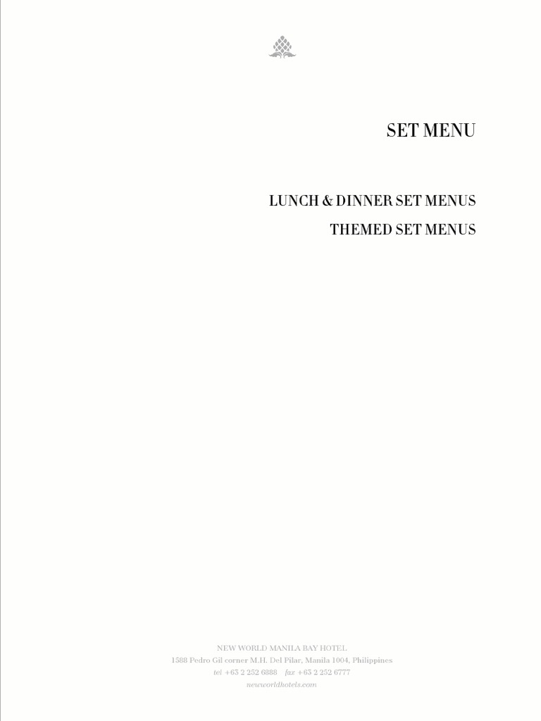 Set Menu: Lunch & Dinner Set Menus Themed Set Menus | PDF | Salad | Foods