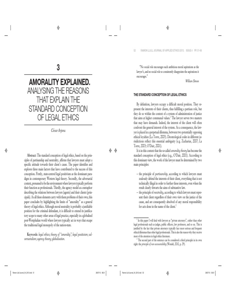 Amorality Explained | PDF | Jurisprudence | Lawyer