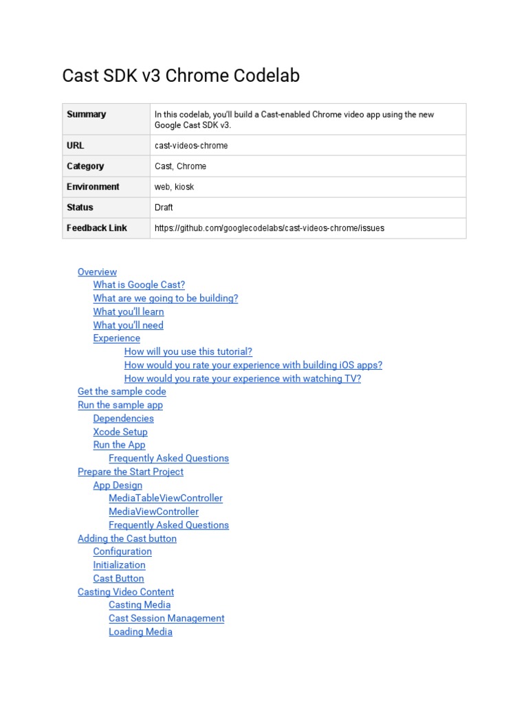 Cast Application Framework - Chrome Codelab | PDF | Android (Operating System) | Google Chrome