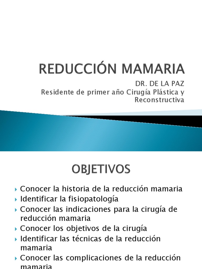 Técnicas y Complicaciones en Reducción Mamaria | PDF | Sistema ...
