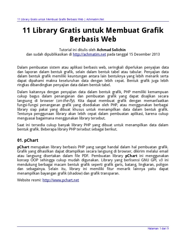 11 Library Gratis Untuk Membuat Grafik Berbasis Web PDF | PDF