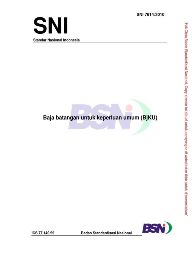 Standar Mutu Baja Batangan untuk Keperluan Umum | PDF