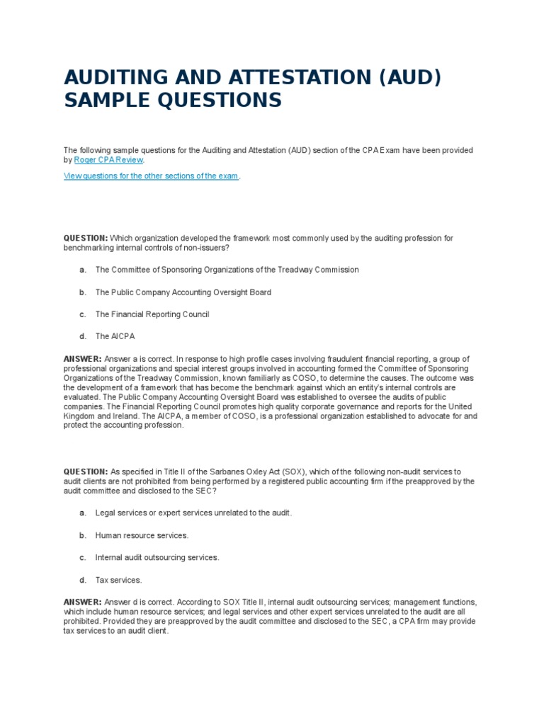 Auditing and Attestation | Auditor's Report | Financial Audit