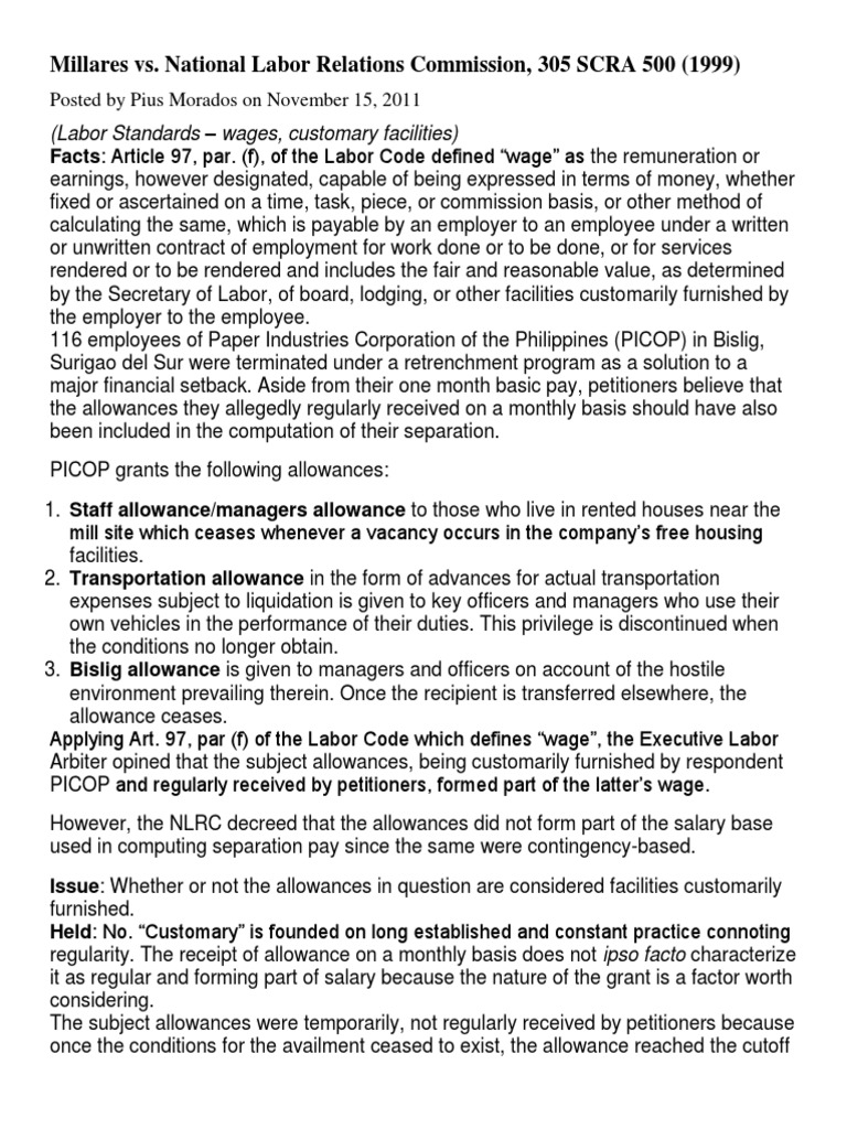 Millares Vs NLRC Digest | PDF | Employment | Government