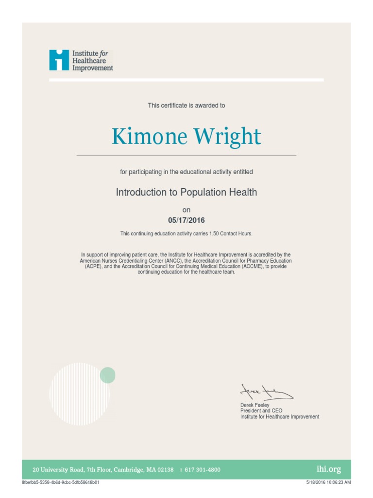 Ta 101 Introduction To Population Health | PDF