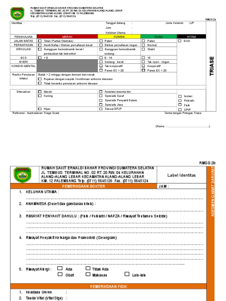 Triase dan Asesmen Medis RS Ernaldi Bahar | PDF