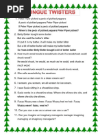 50 Tongue Twisters To Improve Pronunciation in English | PDF