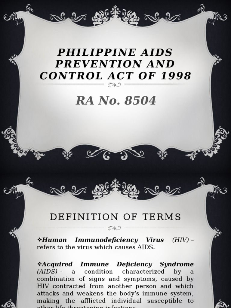 Ra 8504 | PDF | Hiv/Aids | Confidentiality