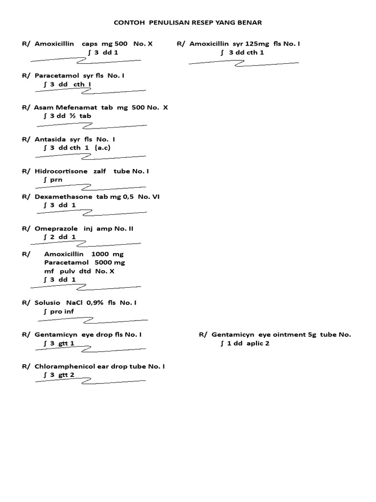 Contoh Penulisan Resep Yang Benar | PDF