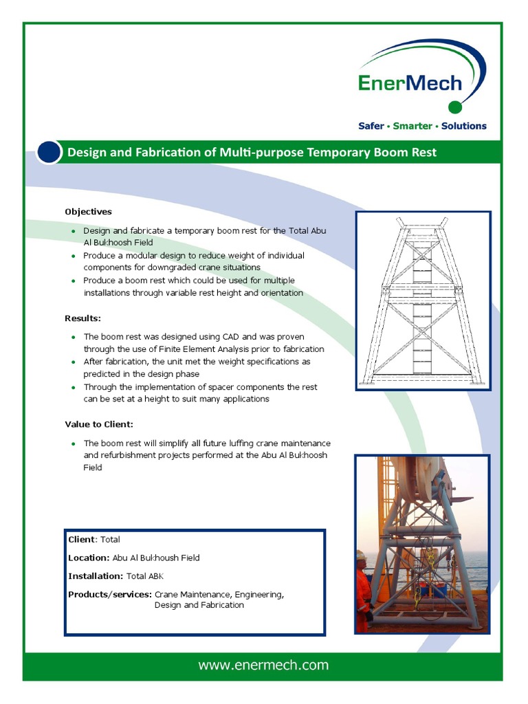 Design Fabrication Boom Rest PDF | PDF
