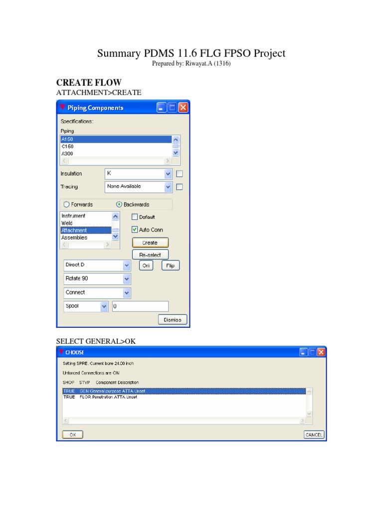 Summary PDMS 11.6 FLG FPSO Project: Create Flow | PDF