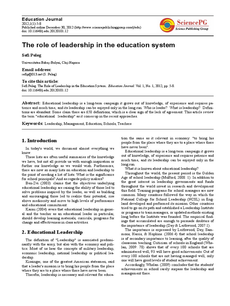 Leadership in Education | PDF | Leadership | Motivation
