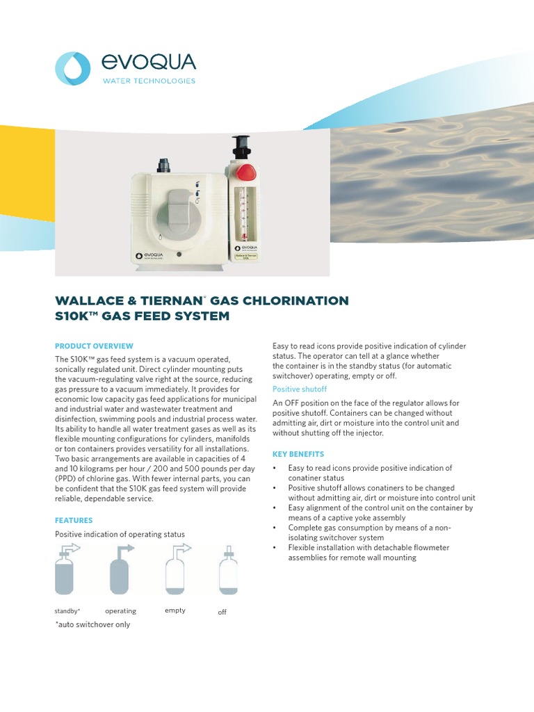 S10K Chlorinator Evoqua | PDF | Valve | Flow Measurement