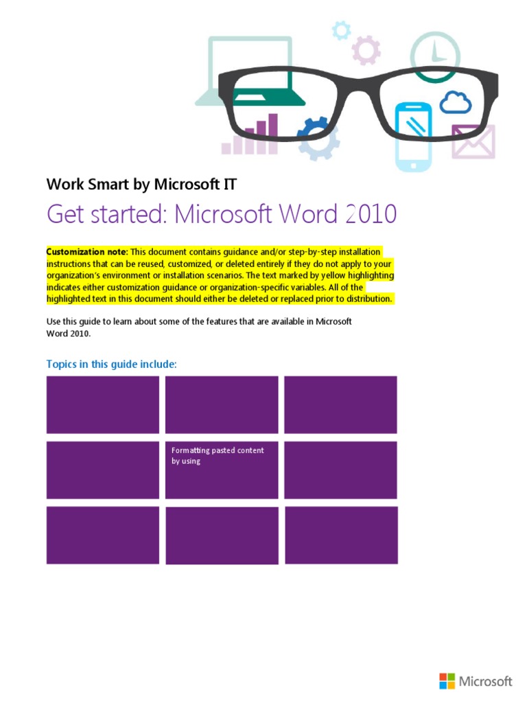 Get Started: Microsoft Word 2010: Work Smart by Microsoft IT | PDF ...