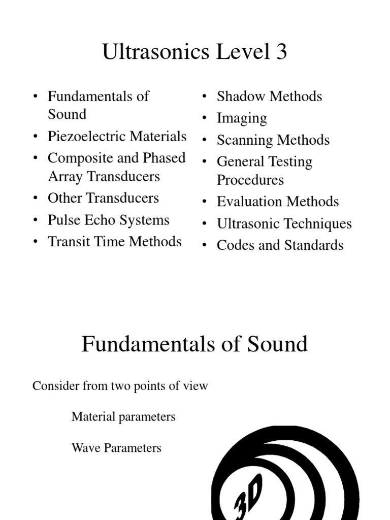 Ultrasonics Level 3: Techniques & Transducers | PDF | Piezoelectricity ...