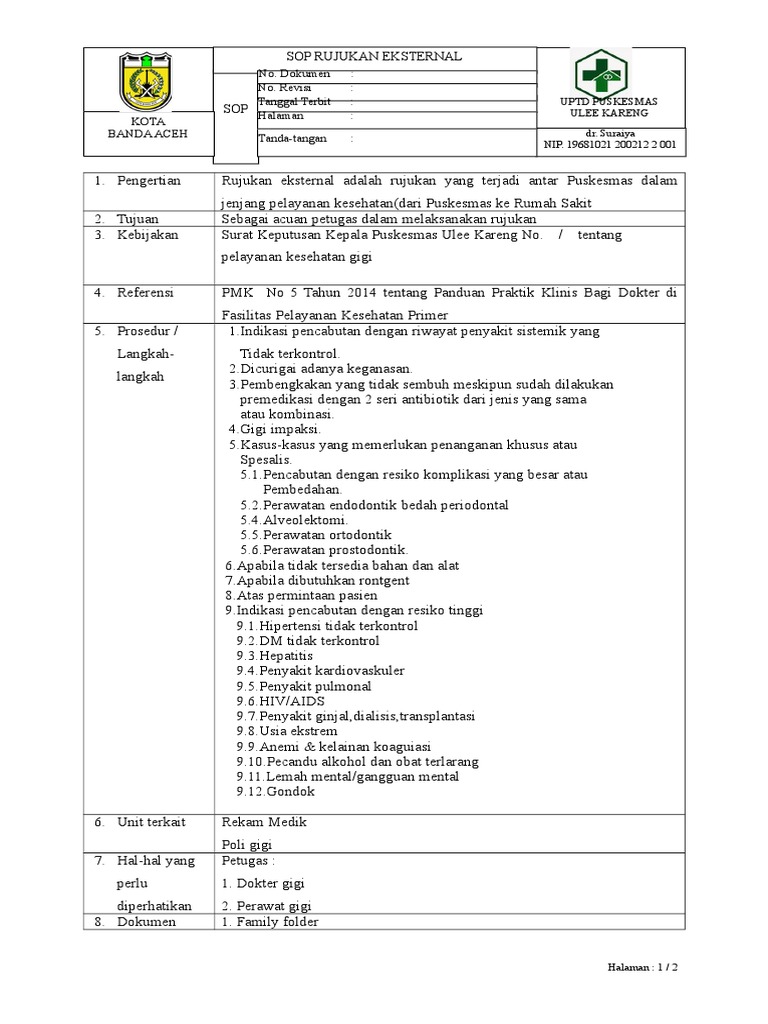 Sop Rujukan Eksternal | PDF | Pengembangan Diri | Sains & Matematika