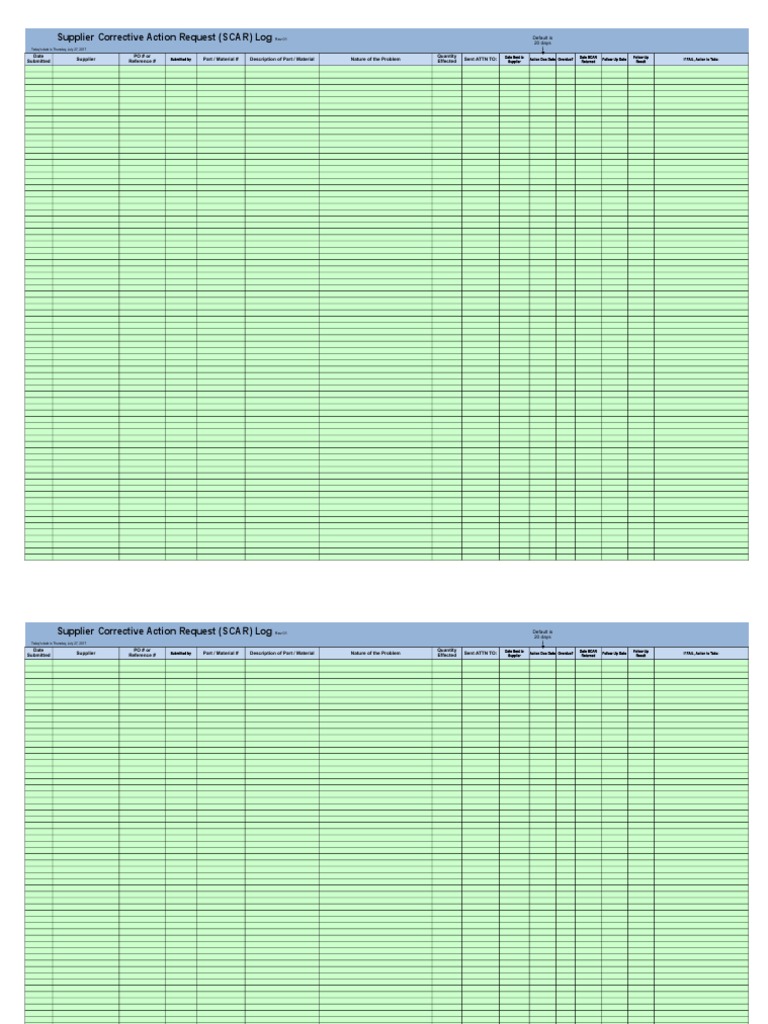 Form - Scar Log | PDF | Computing | Business