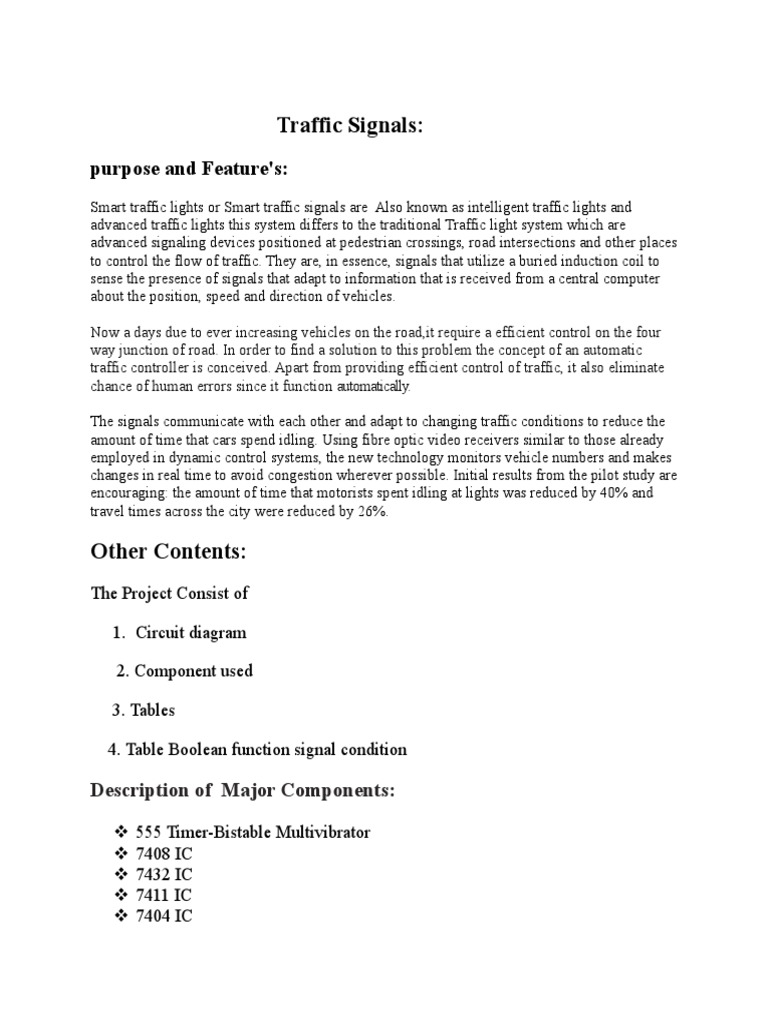 DLD Project | PDF | Traffic | Electronic Circuits