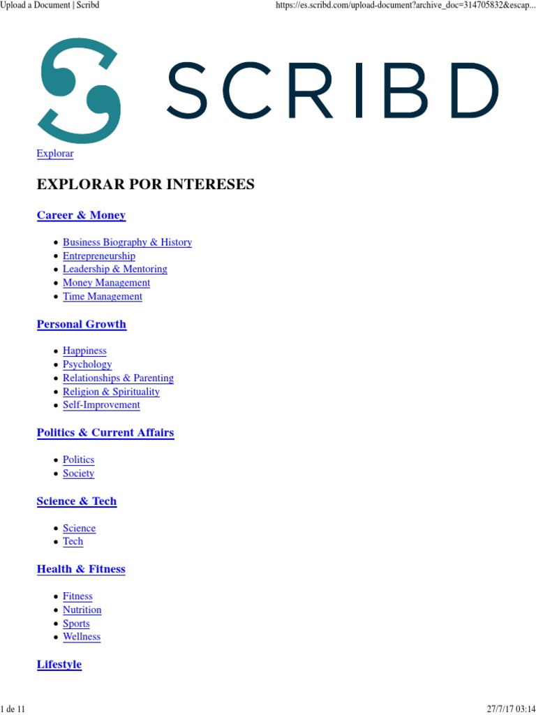 Explorar Por Intereses: Career & Money | PDF | Scribd | Digital Technology