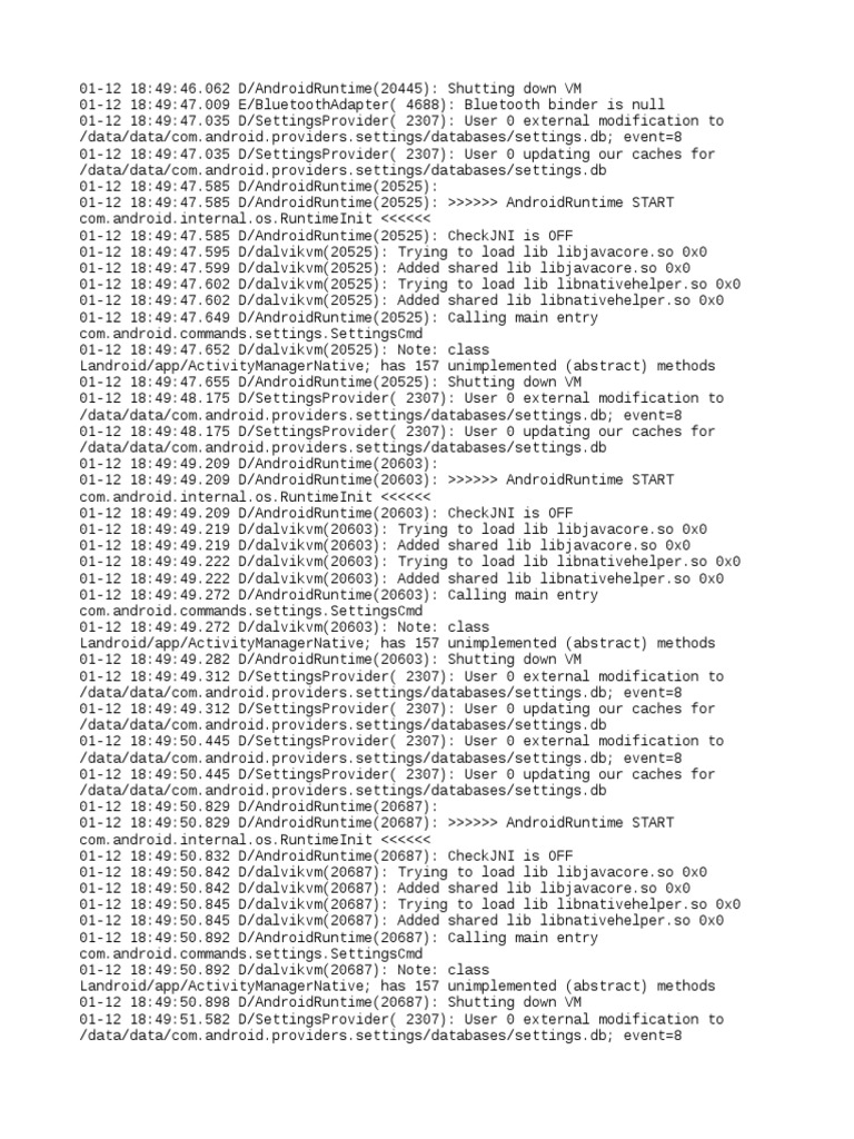 Logcat | PDF | Android (Operating System) | Computer Data