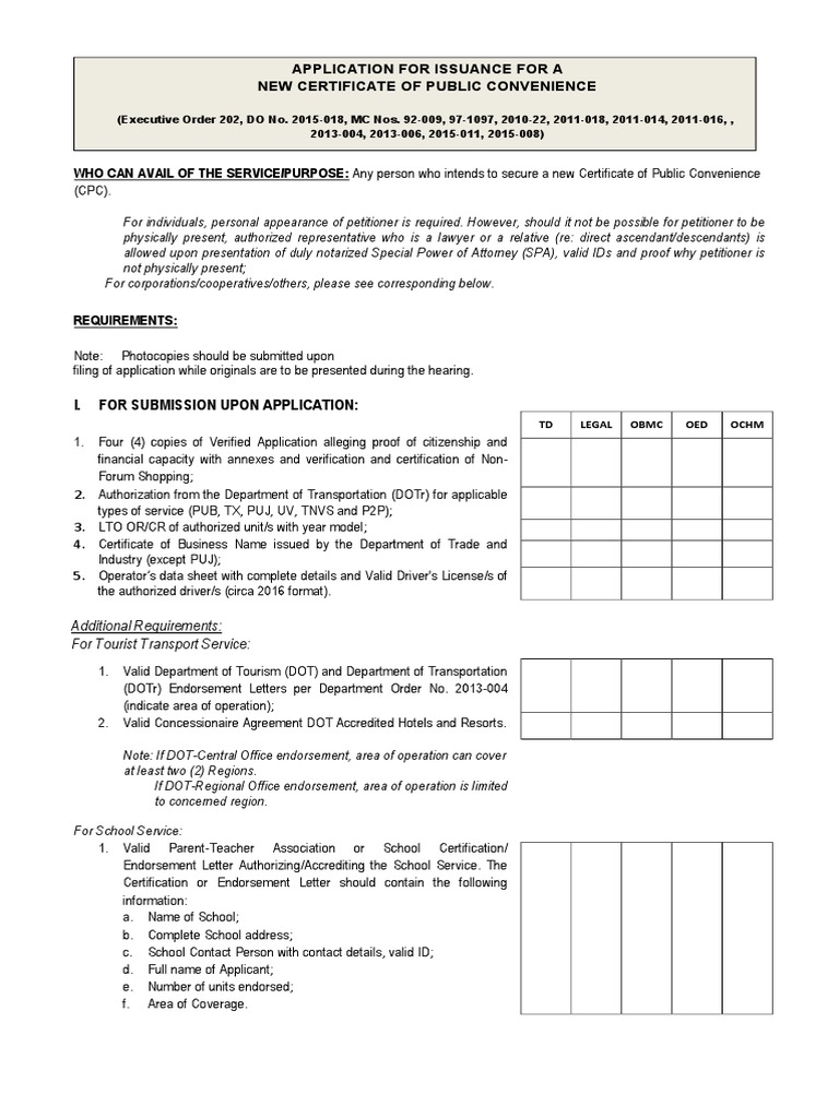 New Certificate of Public Convenience | PDF | Notary Public | Birth Certificate