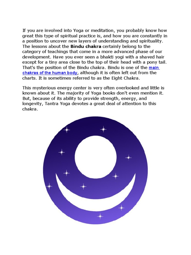 Bindu Chakra 1 | PDF | Hatha Yoga | Chakra