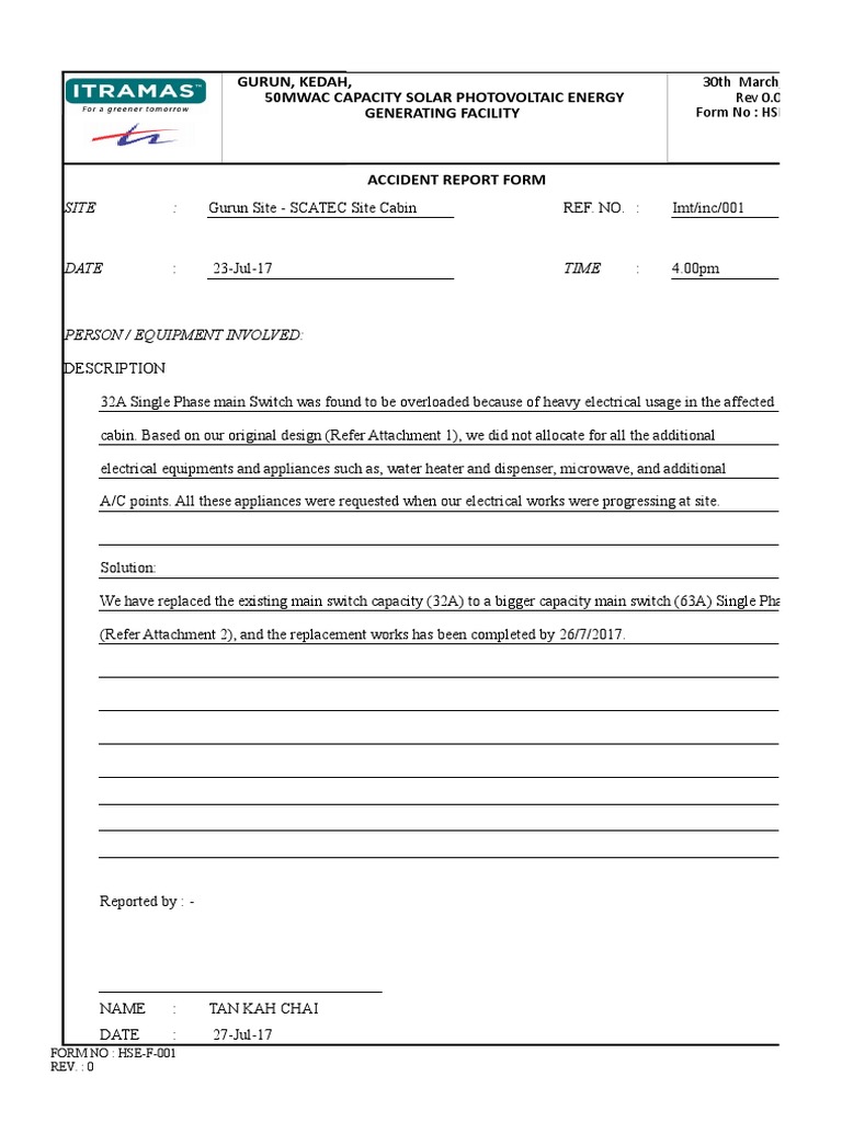 Electrical Overload Incident Report | PDF