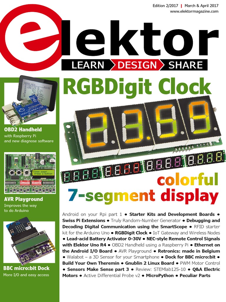 Elektor USA MarchApril 2017 FreeMags - CC PDF | PDF | Arduino ...