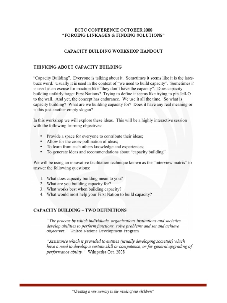 Capacity Building Definition | PDF | Capacity Building | Governance