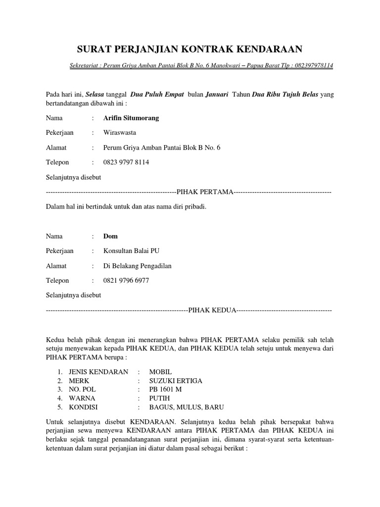 SPK Mobil Ertiga | PDF