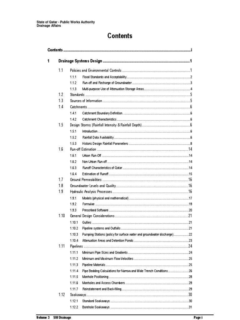 Qatar Storm Drainage Manual | PDF | Flood | Surface Runoff