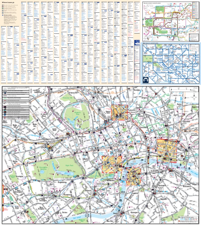 Central London Bus Map | London | Public Transport
