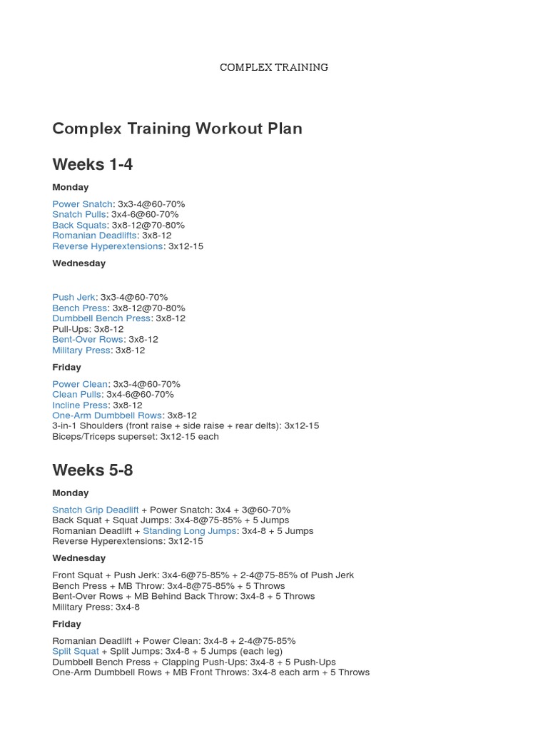 Complex Training PDF | PDF | Kettlebell | Athletic Sports