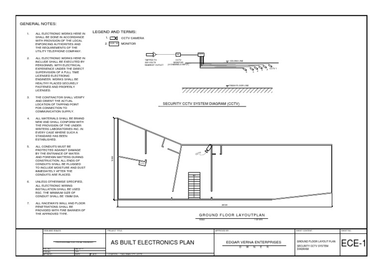 As Built Electronics Plan: General Notes | PDF | Closed Circuit ...