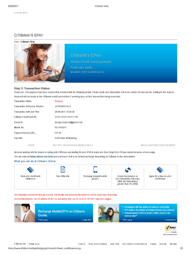 Citibank India | Download Free PDF | Citibank | Financial Transaction