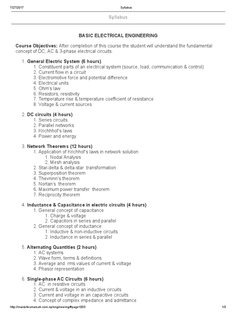 Basic Electrical Engineering | PDF | Electrical Network | Ac Power