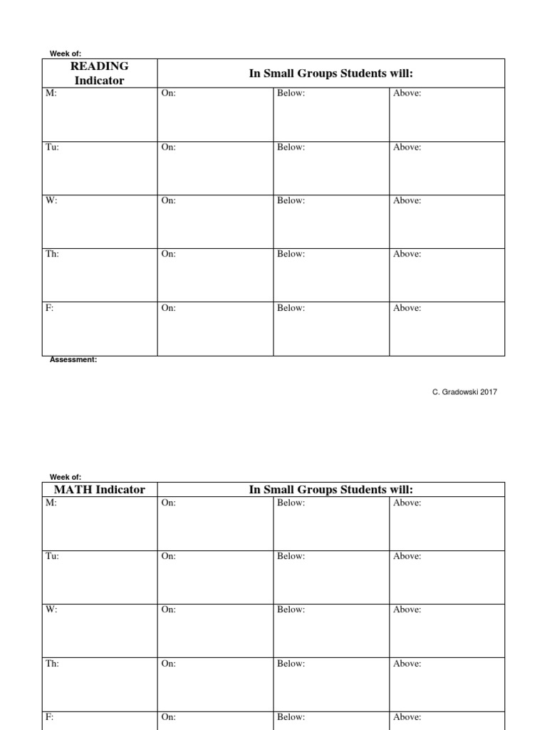 Weekly Small Group Collaborative Planning | PDF