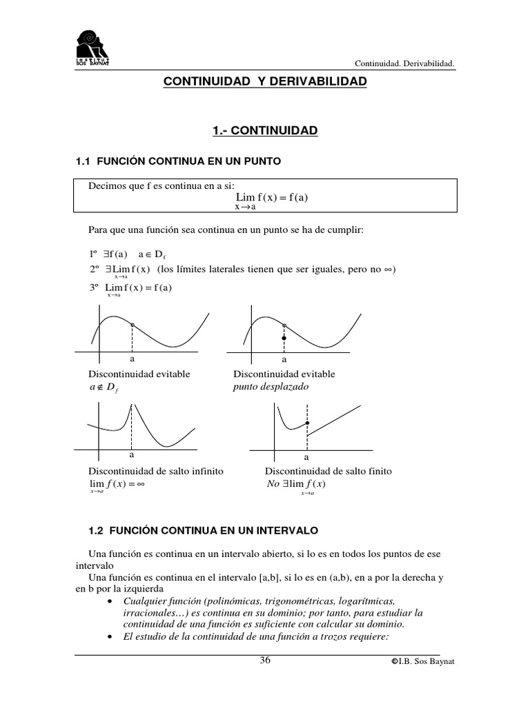 Teoría y Ejercicios de Continuidad y Derivabilidad | PDF | Función continua | Derivado