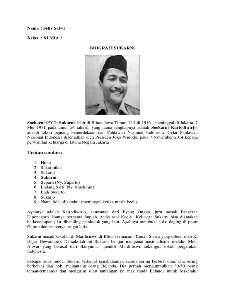 Biografi Sukarni | PDF | Politik | Sejarah