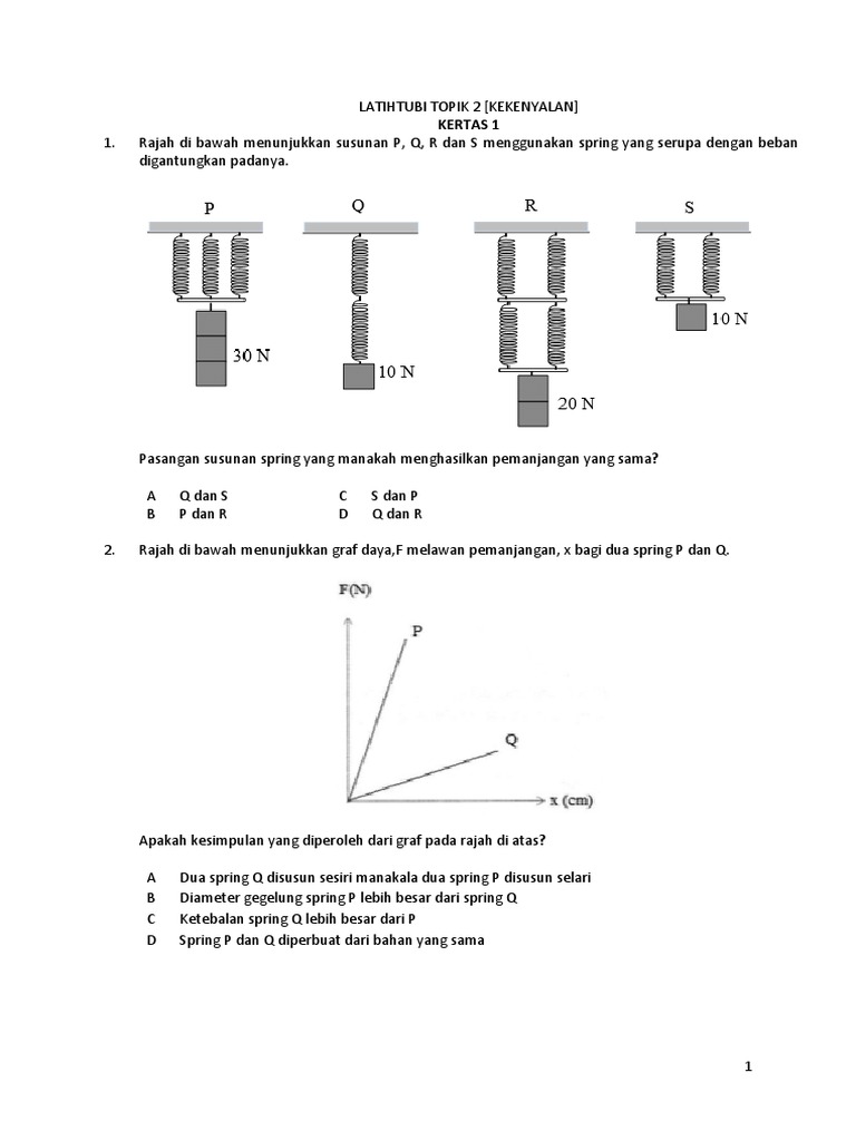 Kekenyalan dan Pemalar Spring Fizik | PDF